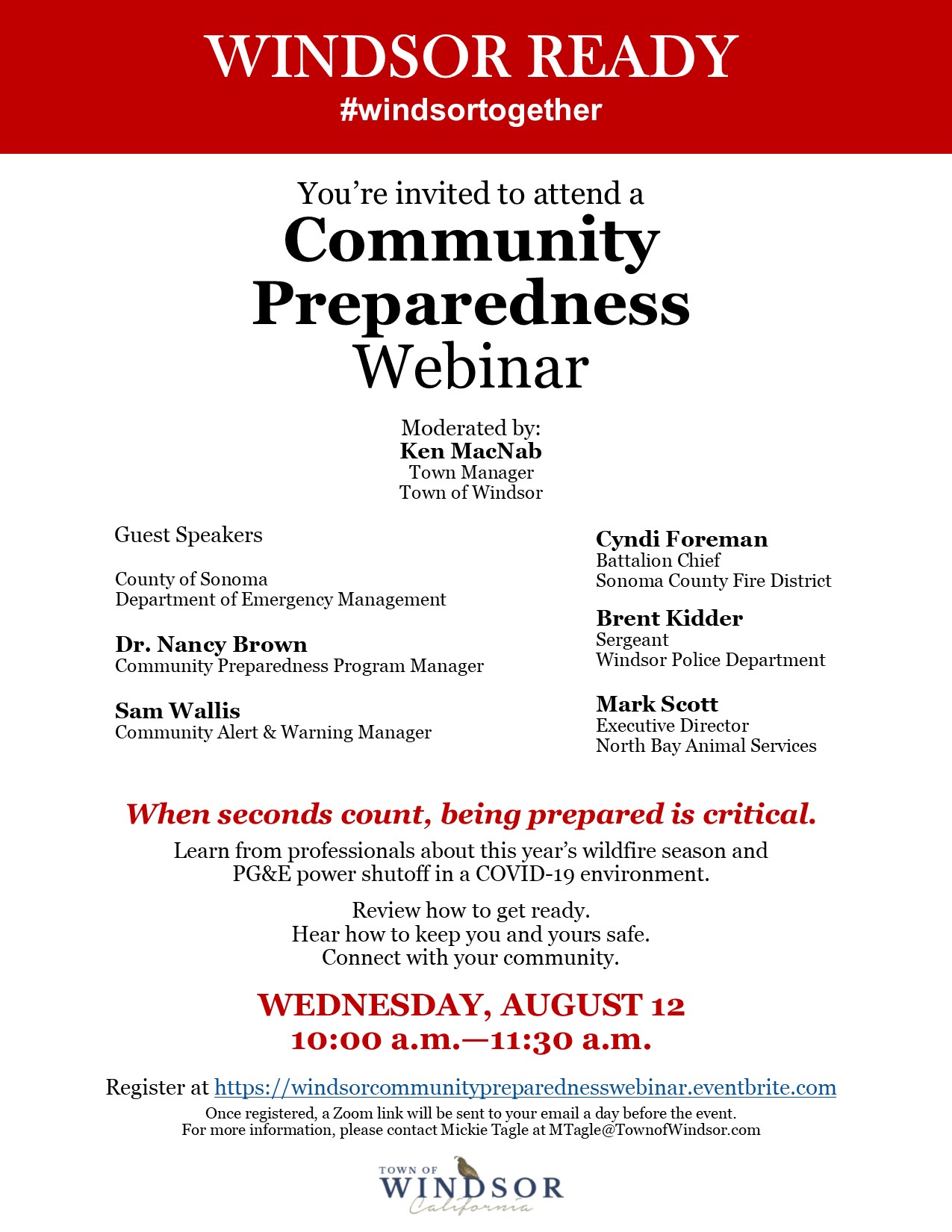 Windsor Ready: Community Preparedness Webinar - Sonoma County Emergency ...