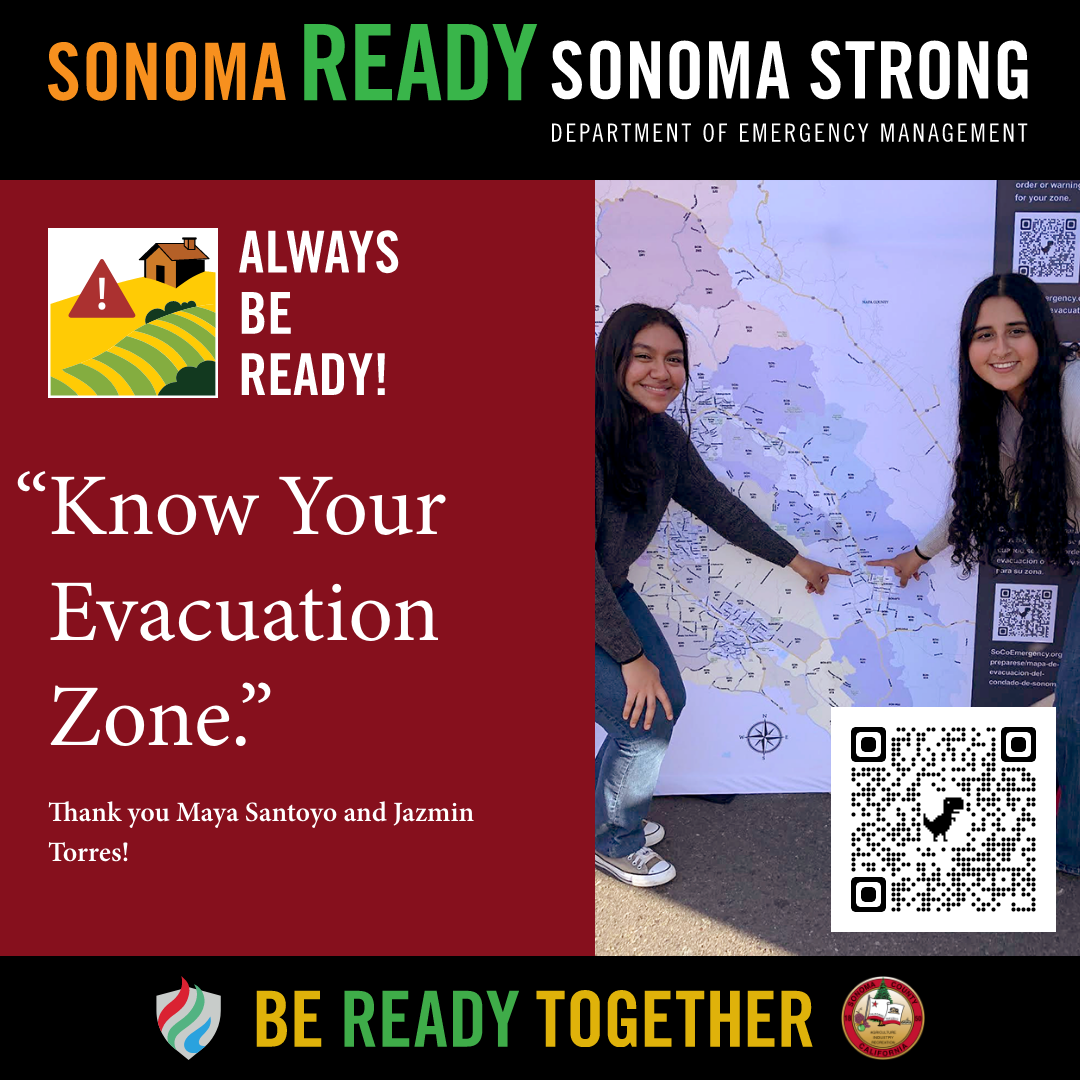Know Your Evacuation Zone - Sonoma County Emergency and Preparedness Information