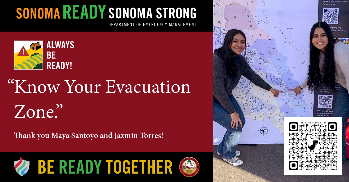 Know Your Evacuation Zone - Sonoma County Emergency and Preparedness Information