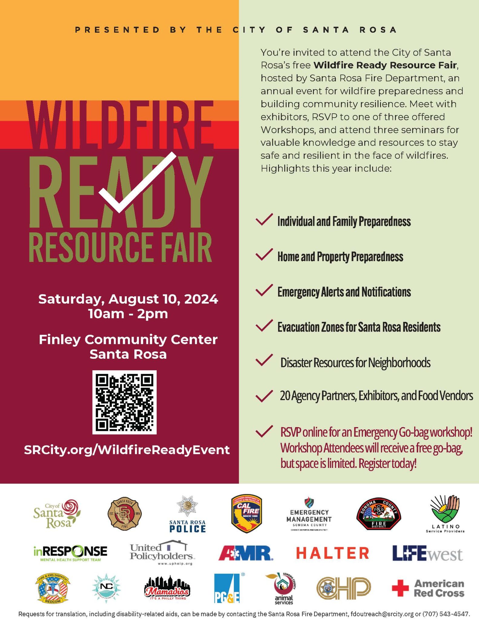 Wildfire Ready Resource Fair/Feria de preparación para incendios ...