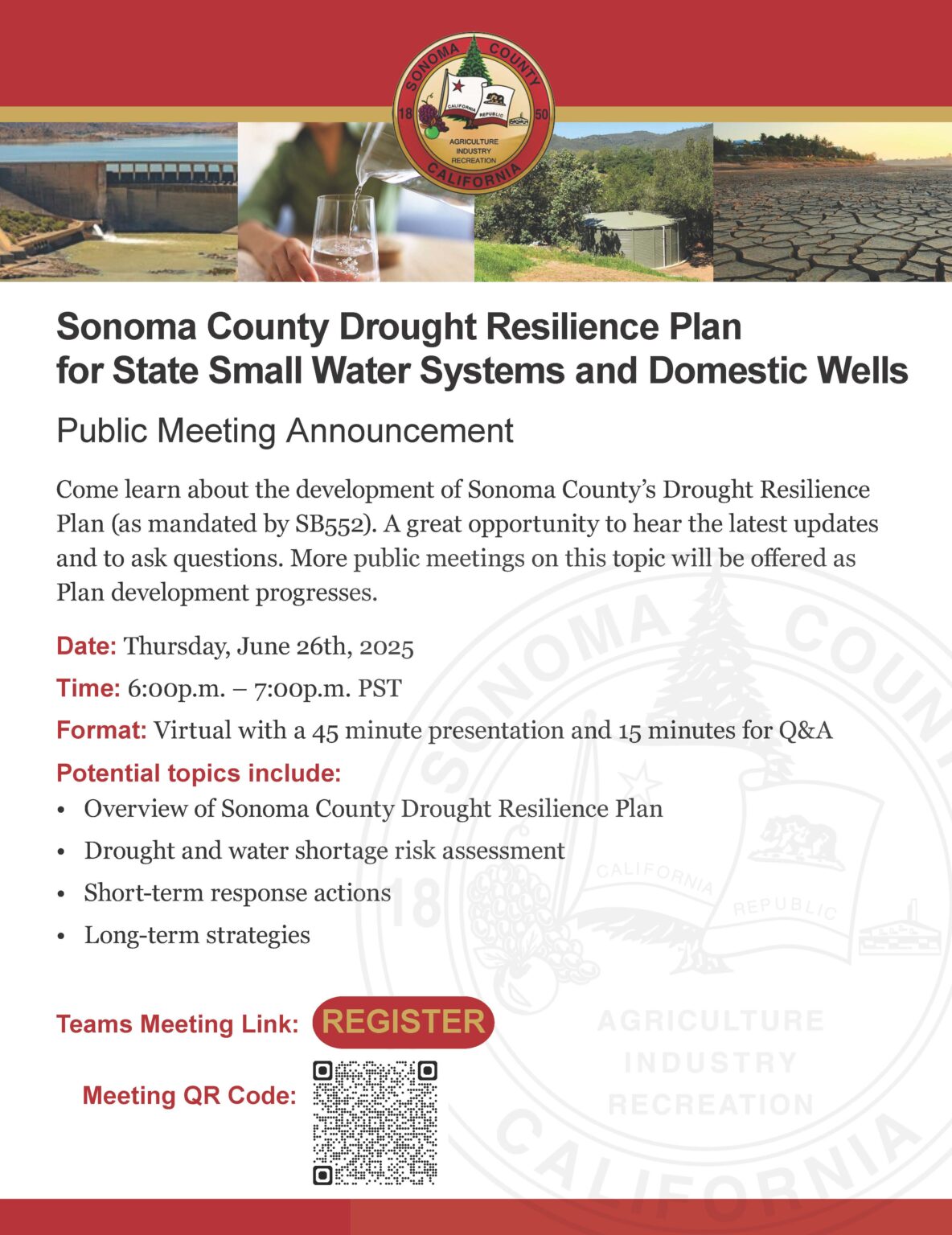 Sonoma County’s Drought Resilience Plan Public Meeting - Sonoma County ...